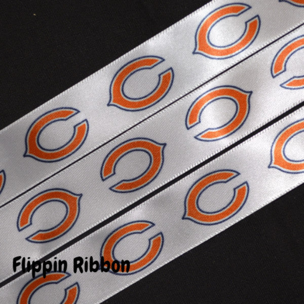 Chicago Bears Ribbon - 7/8 inch Printed Satin Ribbon – Flippin Ribbon ...