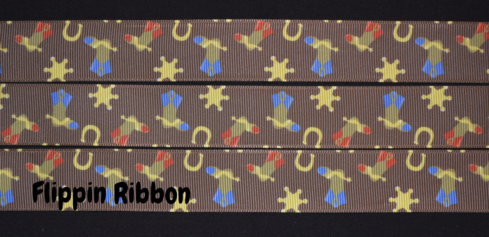 Cowboy Boots Ribbon - 1 inch Printed Grosgrain Ribbon – Flippin Ribbon ...