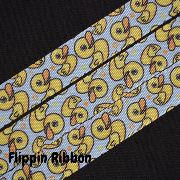 Rubber Ducky Ribbon - 7/8 inch Printed Grosgrain Ribbon – Flippin ...