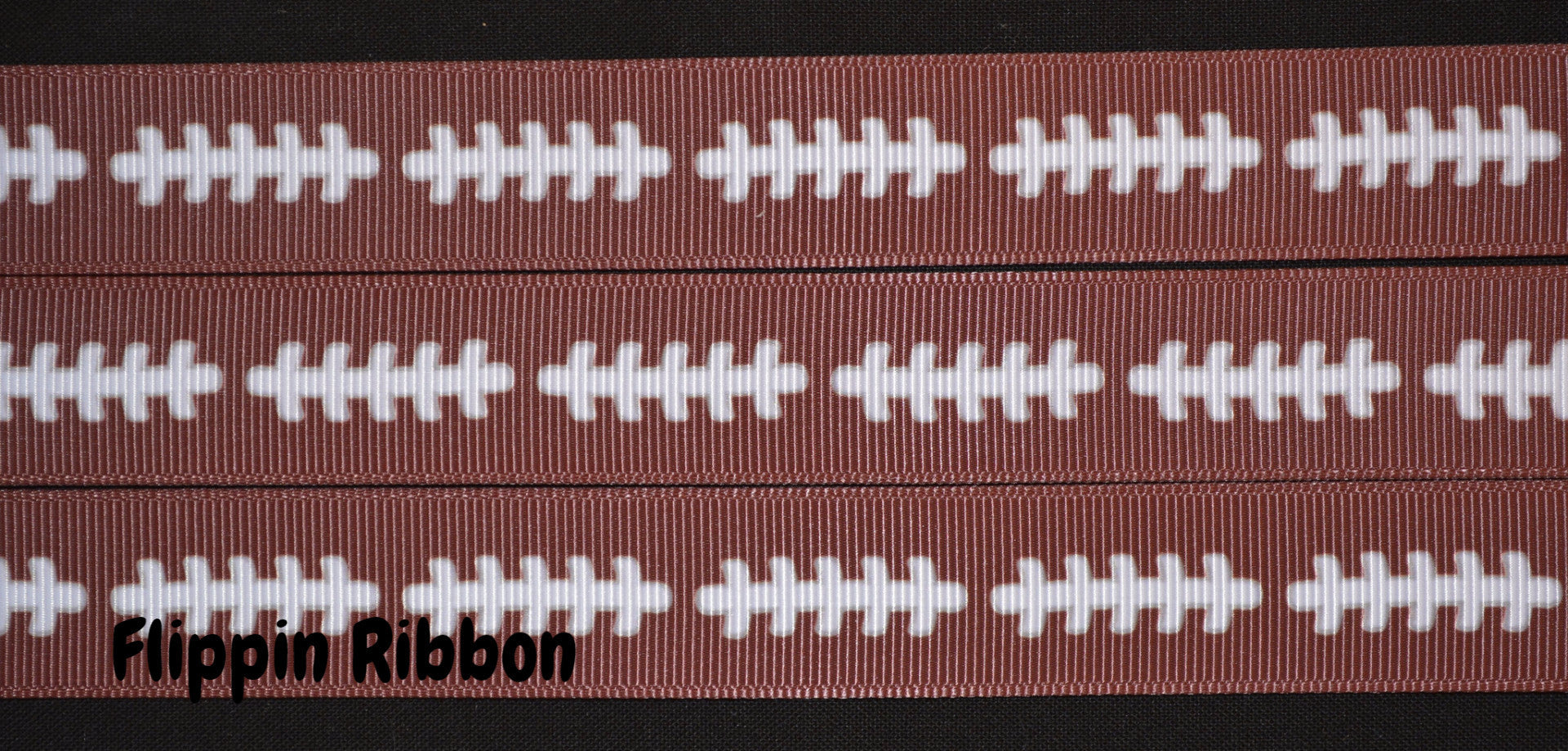 Football Ribbon - 7/8 inch Printed Grosgrain Ribbon – Flippin Ribbon Crafts