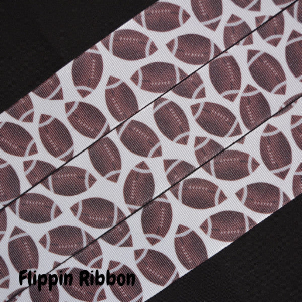 Football Ribbon - 1 1/2 inch Printed Grosgrain Ribbon – Flippin Ribbon ...