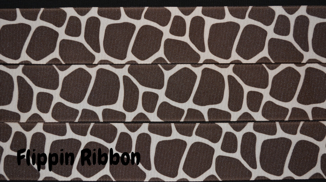 Giraffe Print Ribbon - 1 1/2 inch Printed Grosgrain Ribbon – Flippin ...