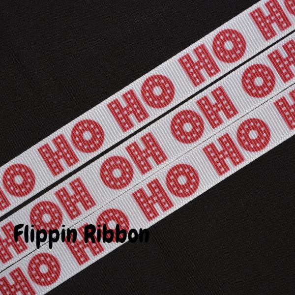 Ho Ho Ho Ribbon - 5/8 inch Grosgrain Ribbon – Flippin Ribbon Crafts
