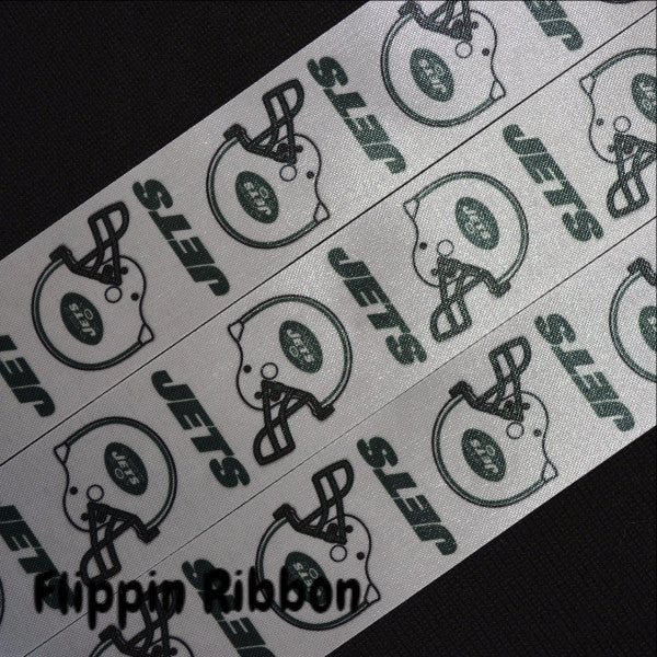 New York Jets Ribbon - 1 5/16 inch Printed Polyester Ribbon – Flippin ...