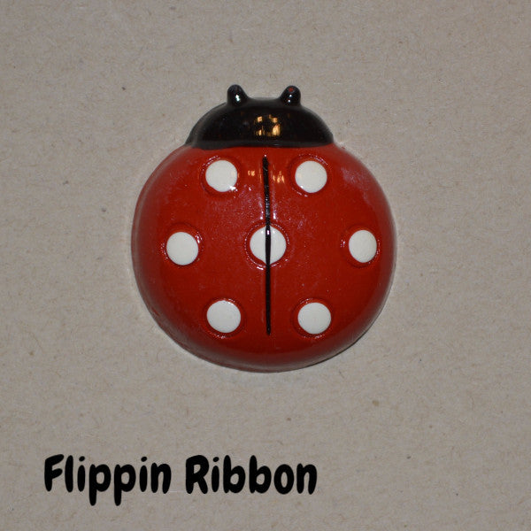 Red Lady Bug Resins with White Dots - Flat Back Embellishment – Flippin ...