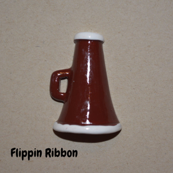 Maroon Cheer Megaphone Resin - Flat Back Embellishment – Flippin Ribbon ...