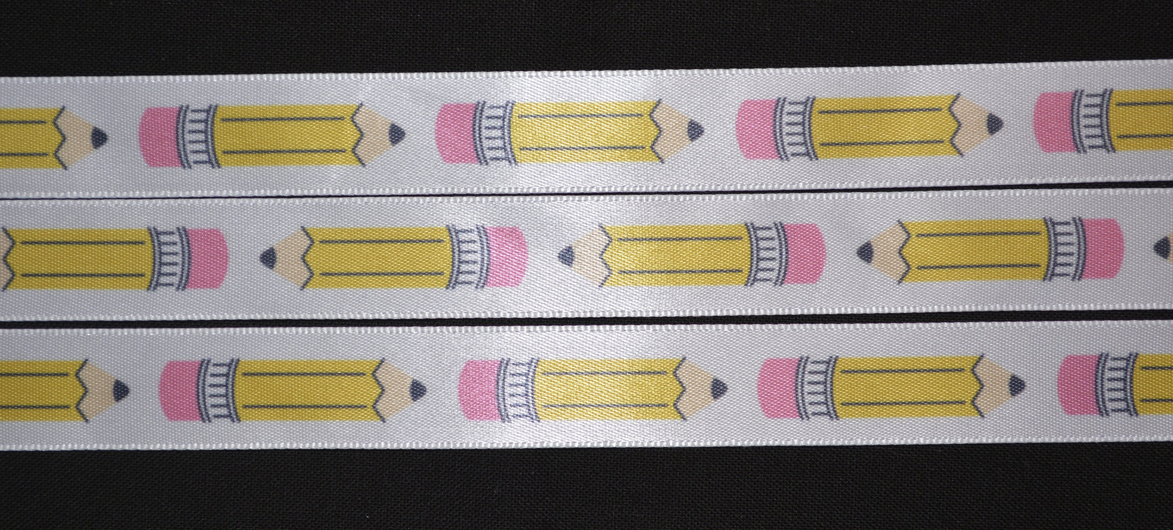 Pencil Ribbon - 5/8 inch Printed Satin Ribbon – Flippin Ribbon Crafts