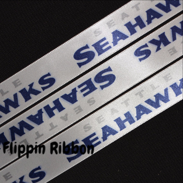Seattle Seahawks Ribbon - 7/8 inch Printed Satin Ribbon – Flippin ...