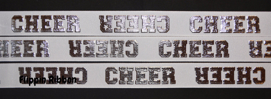 Cheer Ribbon - 7/8 inch Printed Grosgrain Ribbon – Flippin Ribbon Crafts