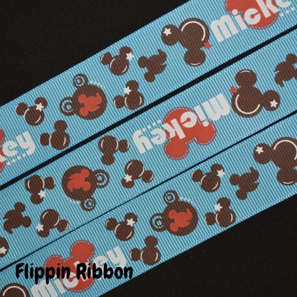 Mickey Mouse Ribbon - 1 inch Printed Grosgrain Ribbon – Flippin Ribbon ...